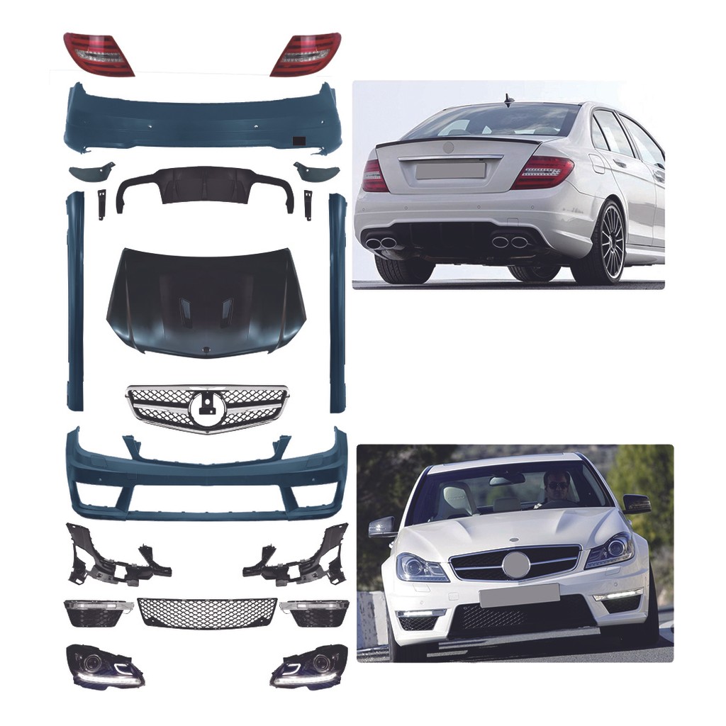 Full Body Kit For Benz C Class W204 C180 C200 C300 C350 08-14 Upgrade ...