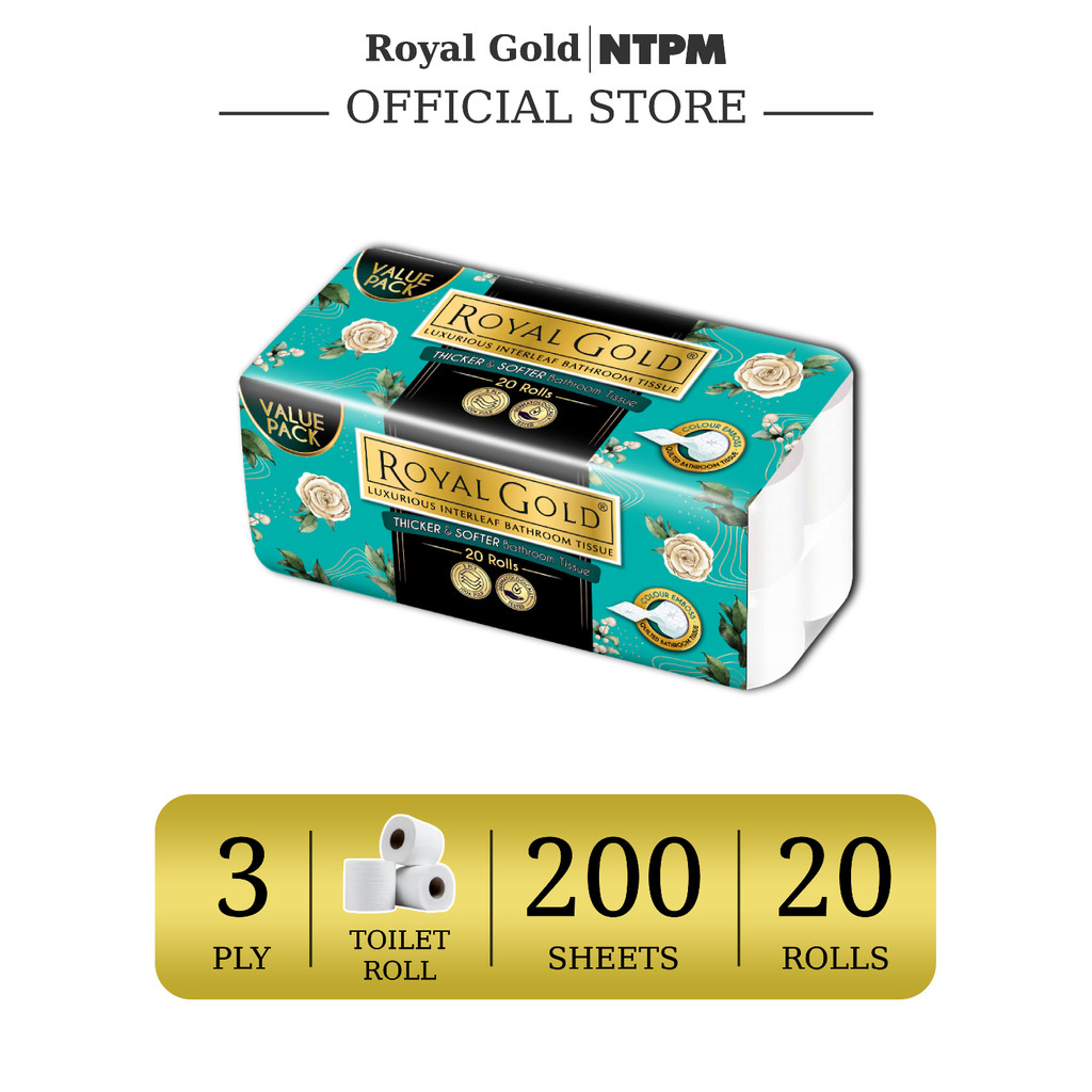 Royal Gold Luxurious Interleaf Toilet Roll (200's x 20 Rolls) | Shopee ...