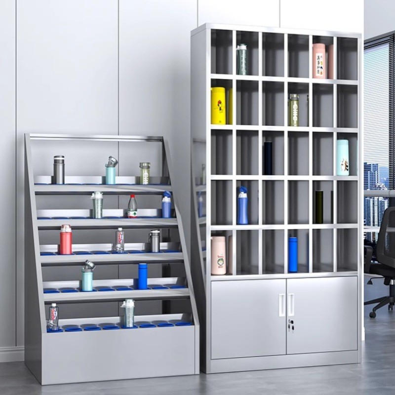 HY-6/Stainless Steel Cupboard Factory Staff Multi-Grid Water Cup Holder ...