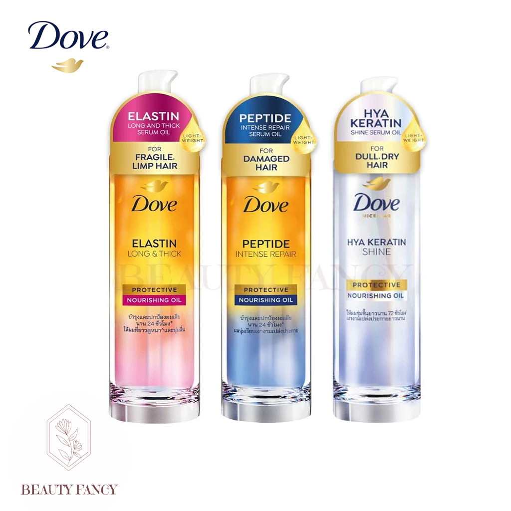 Dove Protective Nourishing Hair Oil Peptide Intense Repair Elastin Long ...