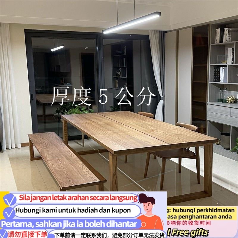 Get 7% coupon+gift】 Mobien Household Dining Table Japanese Style Solid ...