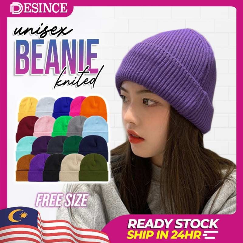 🇲🇾 DESINCE Topi Beanie Unisex Men Women Knitted Hat Casual Korean ...