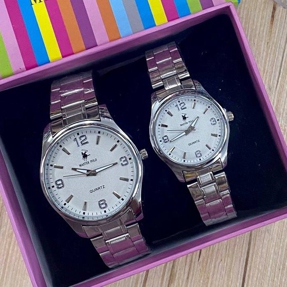 Original Master-Polo Watch Couple set Men & Women Stainless Steel Watch ...