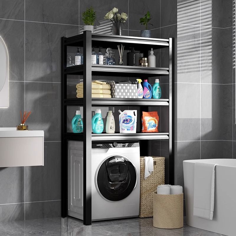 M/Washing Machine Rack Roller Flip Upper Shelf Balcony Floor Storage ...