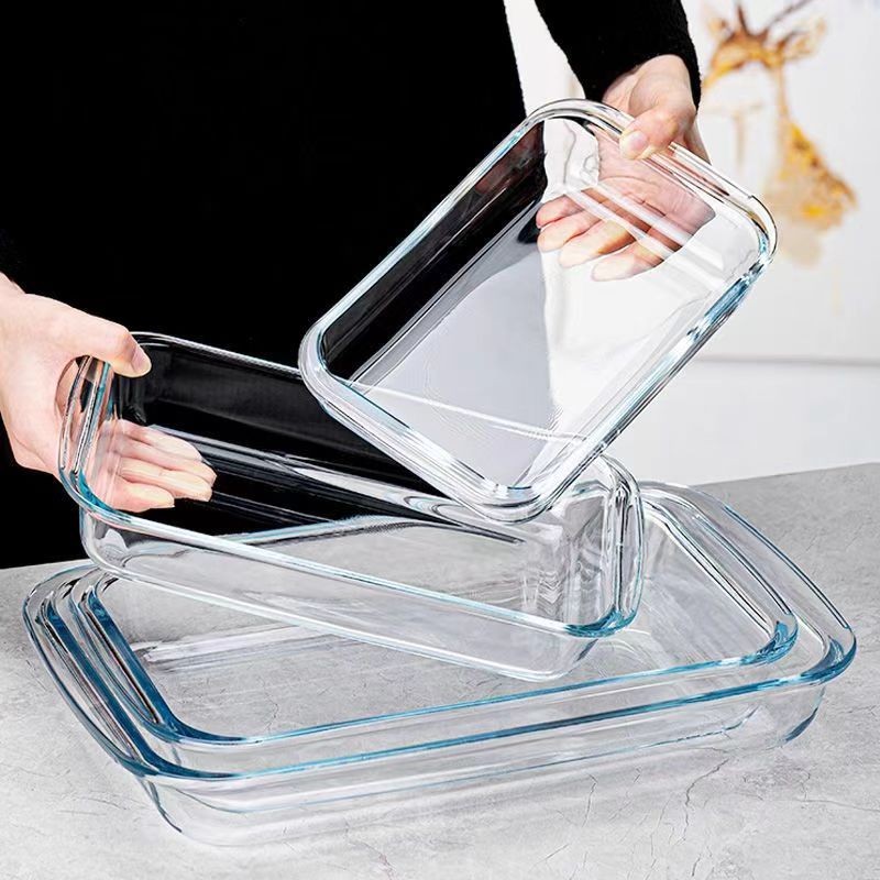 M/Rectangular Borosilicate Glass Baking Pan Heat-Resistant Fish Dish ...