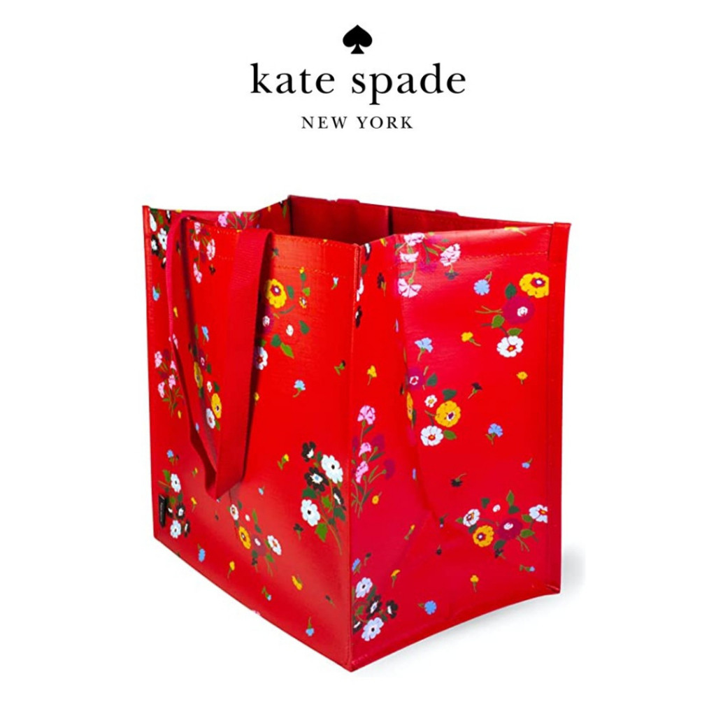 Kate Spade Stationery Reusable Shopping Bag, Grocery Tote with Shoulder ...
