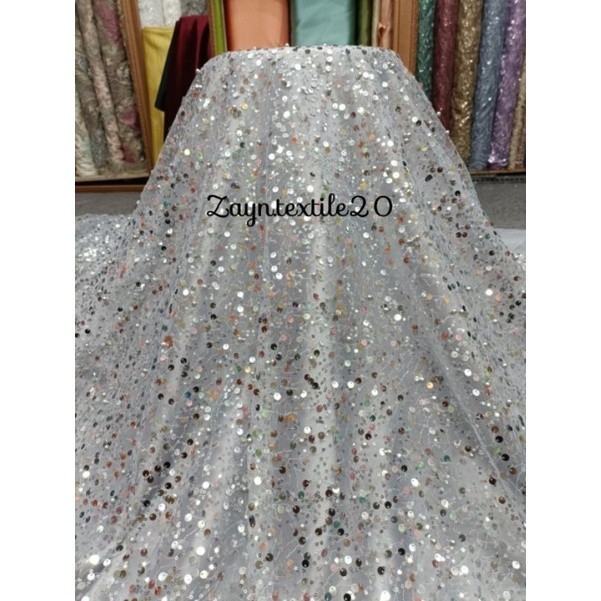 Kain Tille Tulle Payet Sequin / Payet Sequin Mix Mutiara / Harga ...