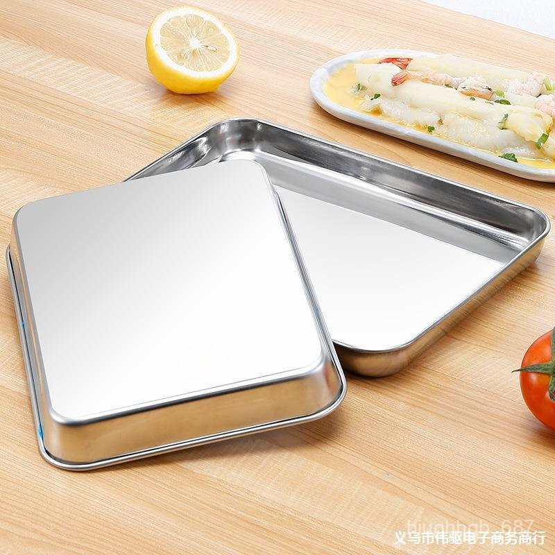 M/Stainless Steel Meal Plate Deepening Rectangular Baking Tray Japanese ...