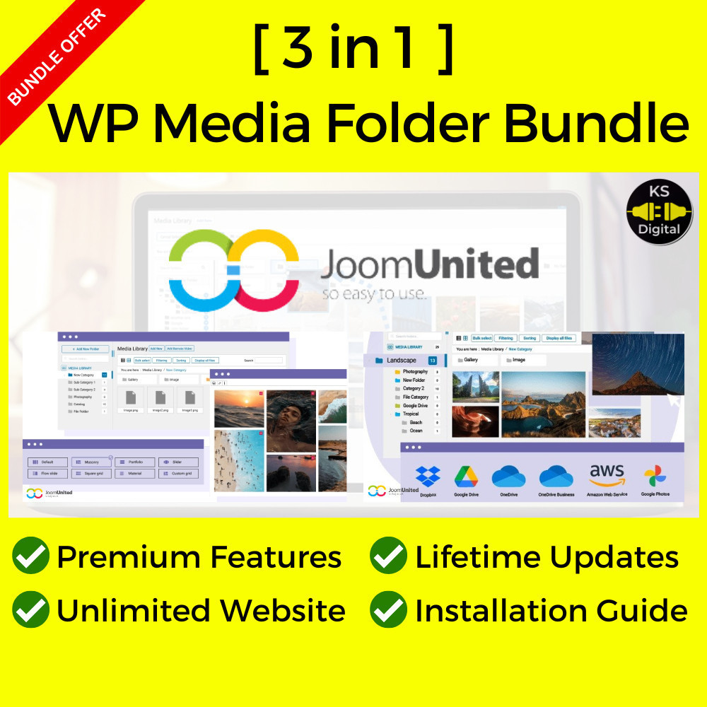 [3 in 1] WP Media Folder Bundle WordPress Plugin (Latest + Premium ...