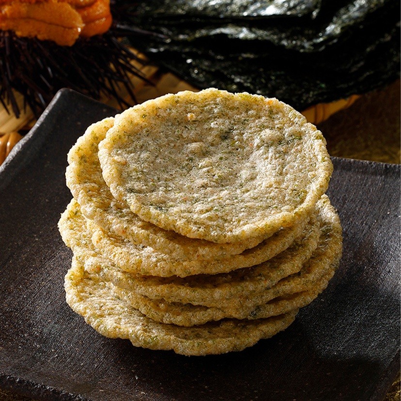 【JAPAN BOX】Tsukiji Chitose, Sea urchin with sea weed tempura crackers ...