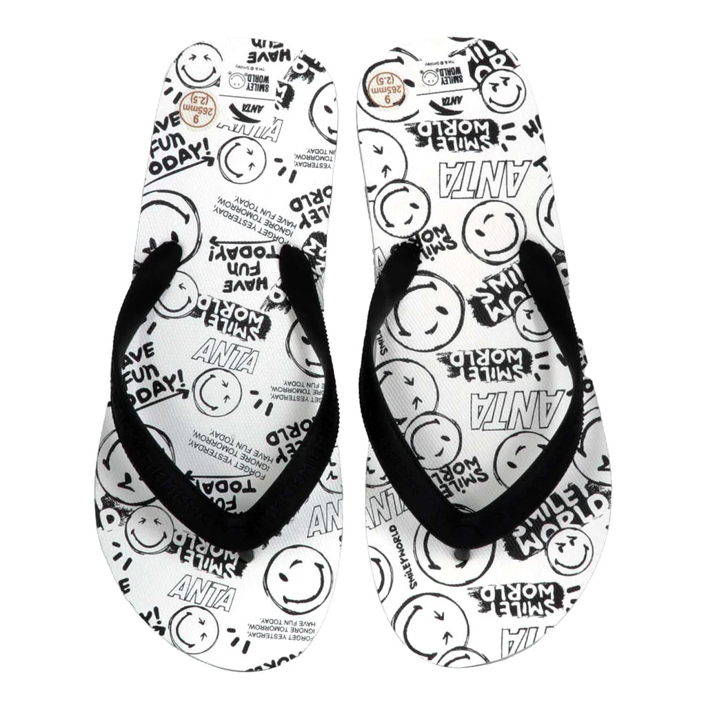 Anta Men IP-Smiley Lifestyle Slippers - Ivory White/Black 812338512-1 ...