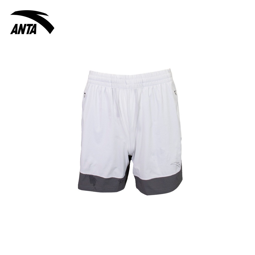 ANTA Men A-CHILL TOUCH/A-COOL Racing Training Shorts-Light Grey/Dark ...