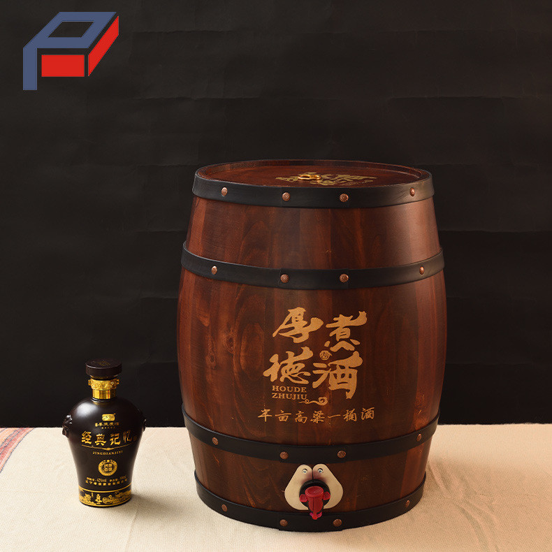 J-K/Wooden Standing Flip-top Wine Barrel Oak Barrel Decoration Cellar ...