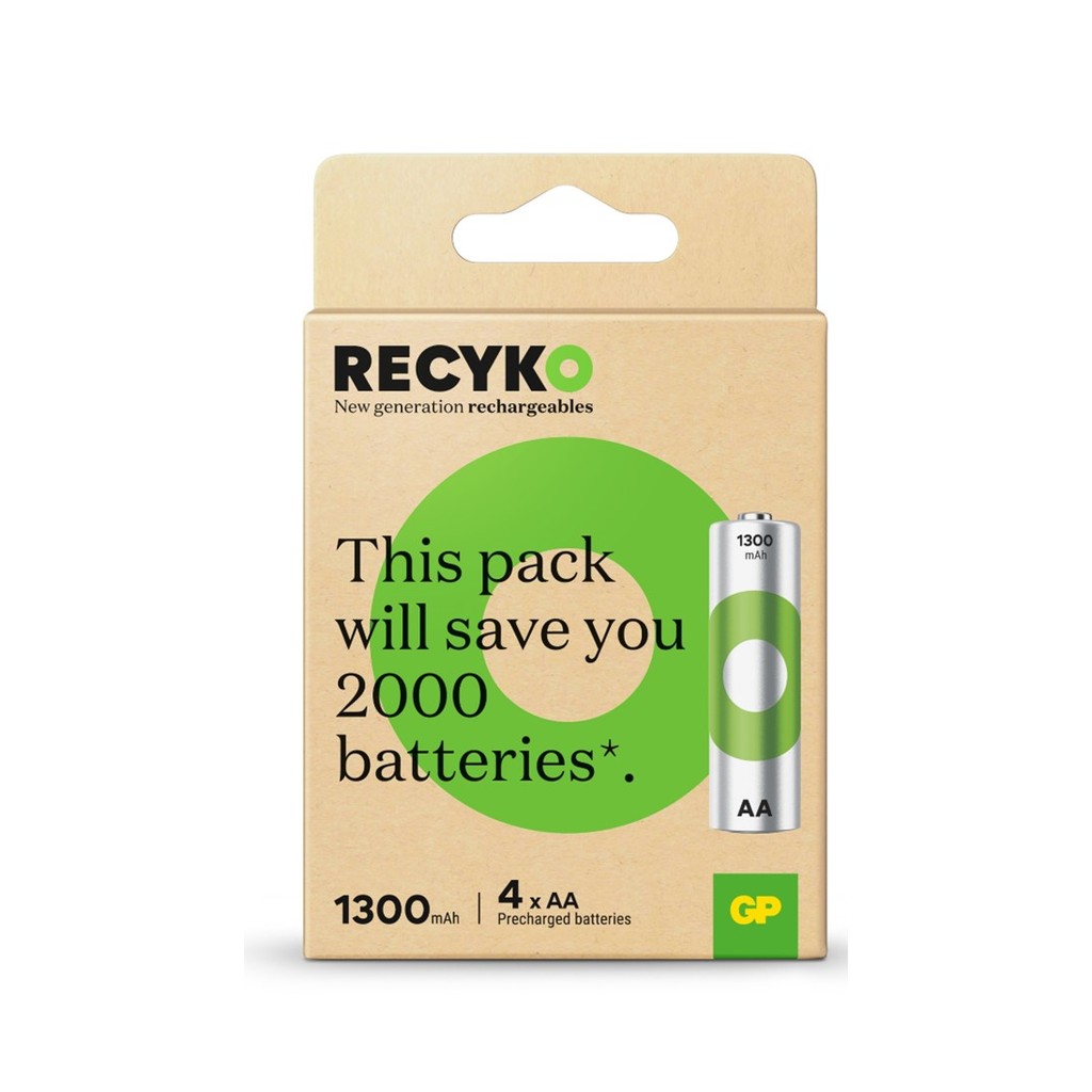 GP RECYKO RECHARGEABLE BATTERY 1300mAh AA 4S | Shopee Malaysia