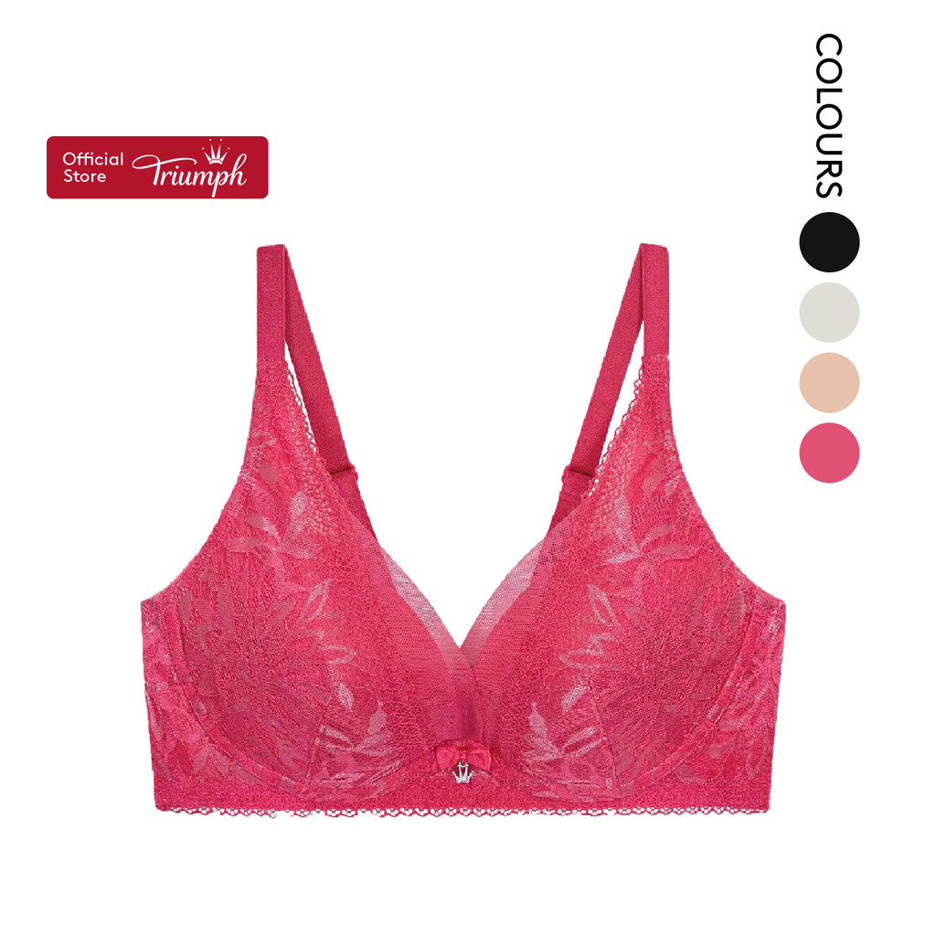 Triumph Aqua Bloom Non-Wired Push Up Deep V Bra | Shopee Malaysia