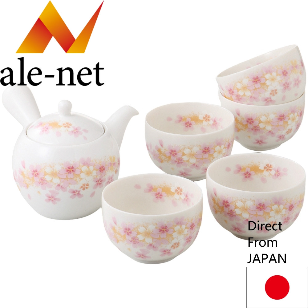 Ale-net Teacup Set Yamazakura Kyusu Tea Set 5-Piece Pottery Japanese ...