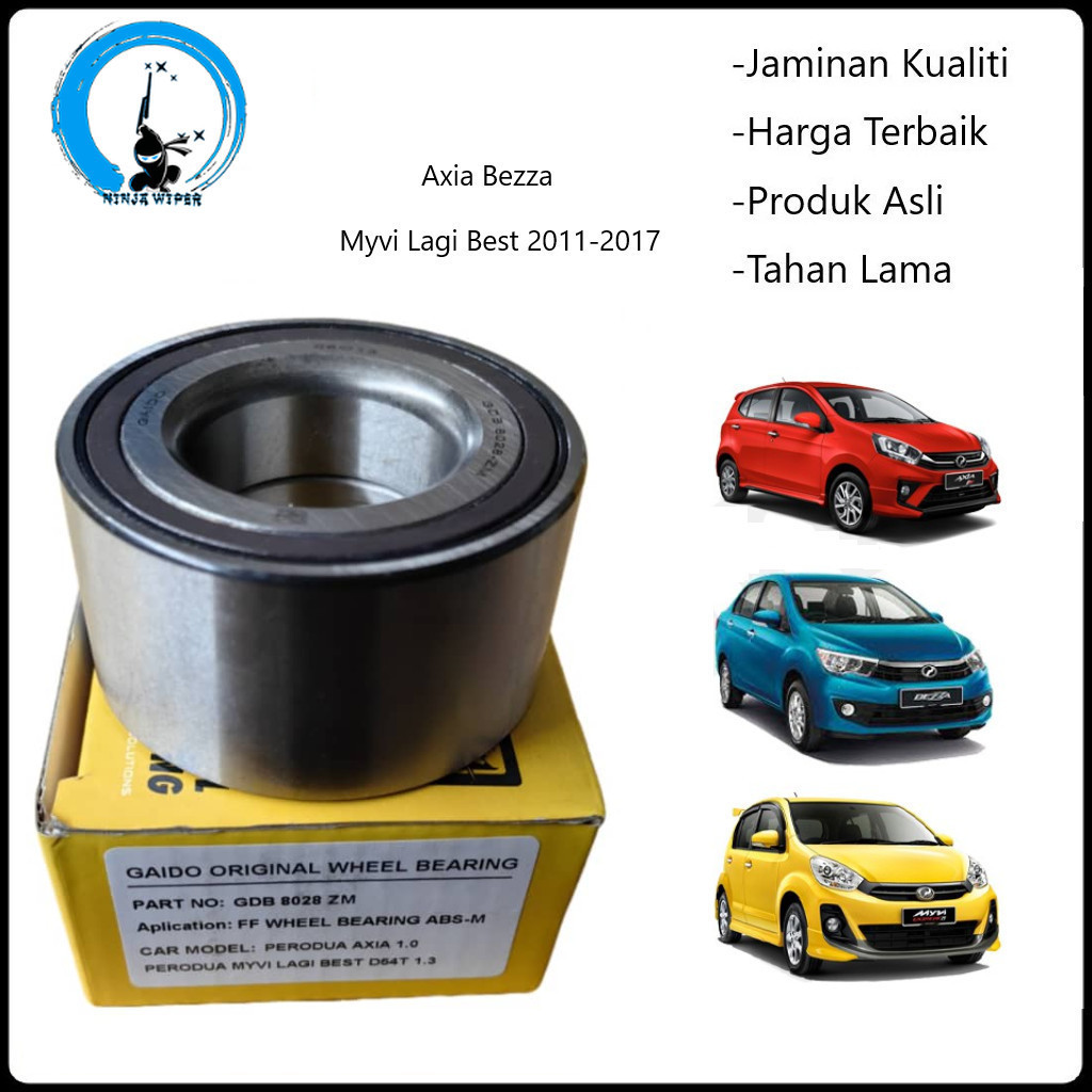 Gaido Front Wheel Bearing - Myvi Lagi Best 2011-2017 / Axia / Bezza ...