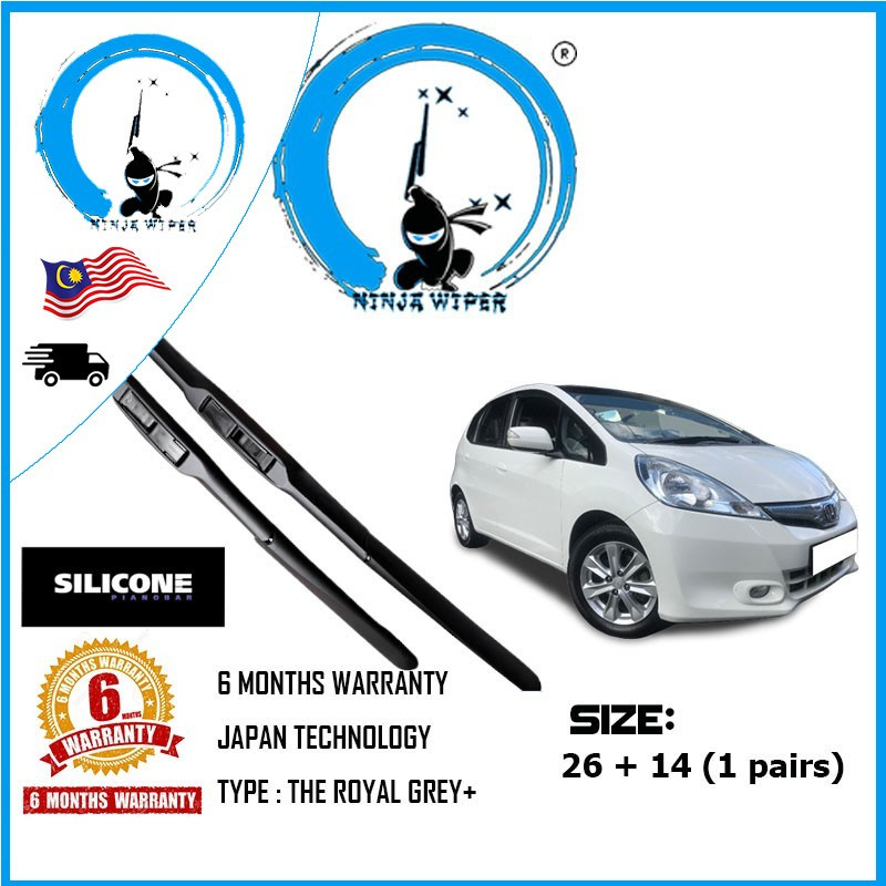 🇯🇵 Ninja Wiper The Royal GREY+🇯🇵 HONDA JAZZ 2012 (26"+14"1PAIR)Wiper 3 ...