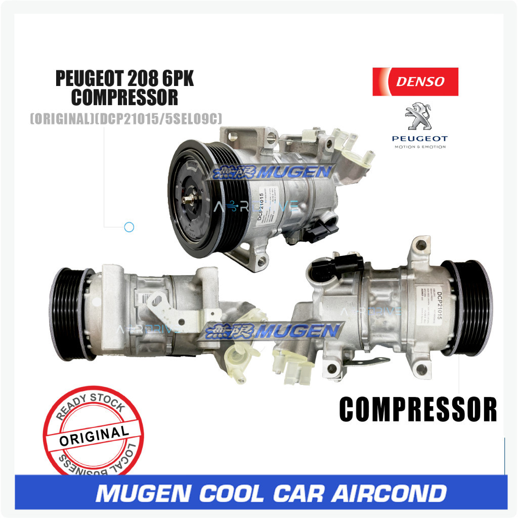 MGC DENSO Peugeot 208 6pk Compressor DCP21015/ 5SEL09C (ORG) | Shopee ...