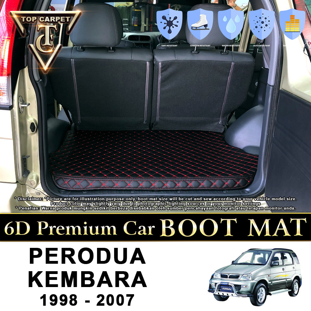 Top Carpet PERODUA KEMBARA ( 1998 - 2007 ) Car Boot Mat PU Leather ...