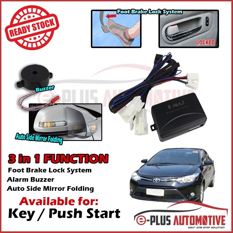 [3 in 1] Foot Brake Lock System + Auto Mirror Fold Module + Buzzer ...