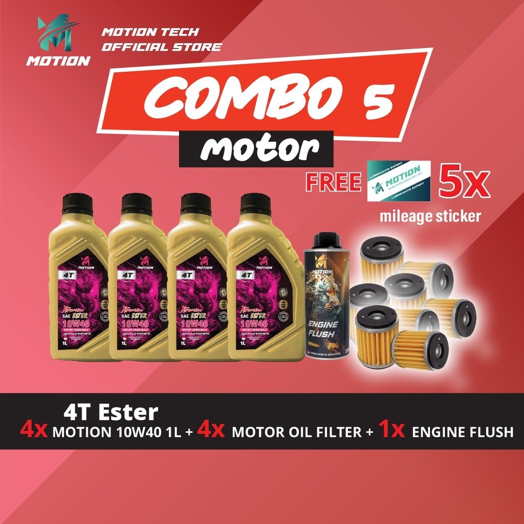 MOTION Live Combo 5 API SP Fully Synthetic Motorcycle Engine Oil API ...