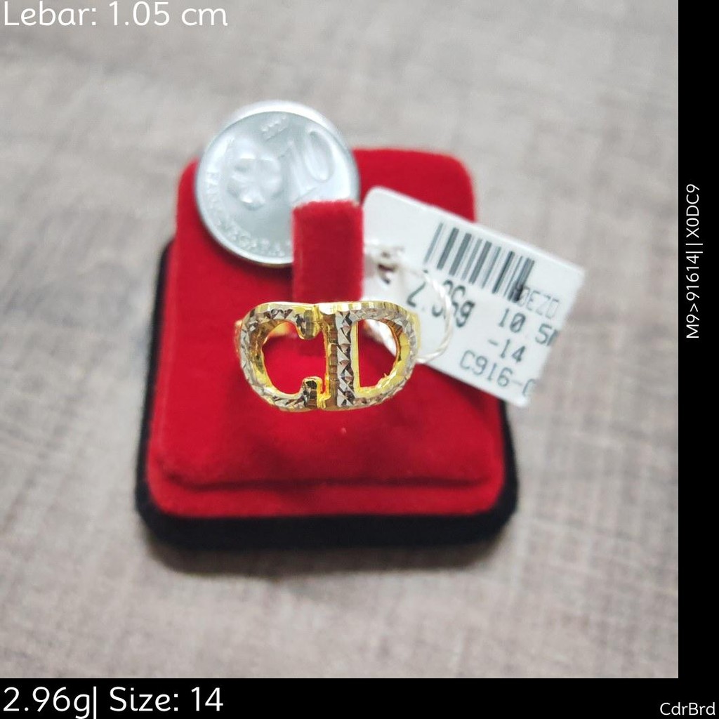 Emas916, Cincin Cn Cdr Crki Rh Brd 1.1 cm Pd 7655 P561 14 | Shopee Malaysia