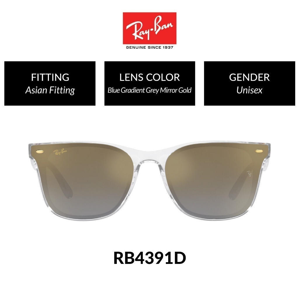Ray-Ban RB4391D 66731G Unisex Asian Design Sunglasses Size 65mm ...