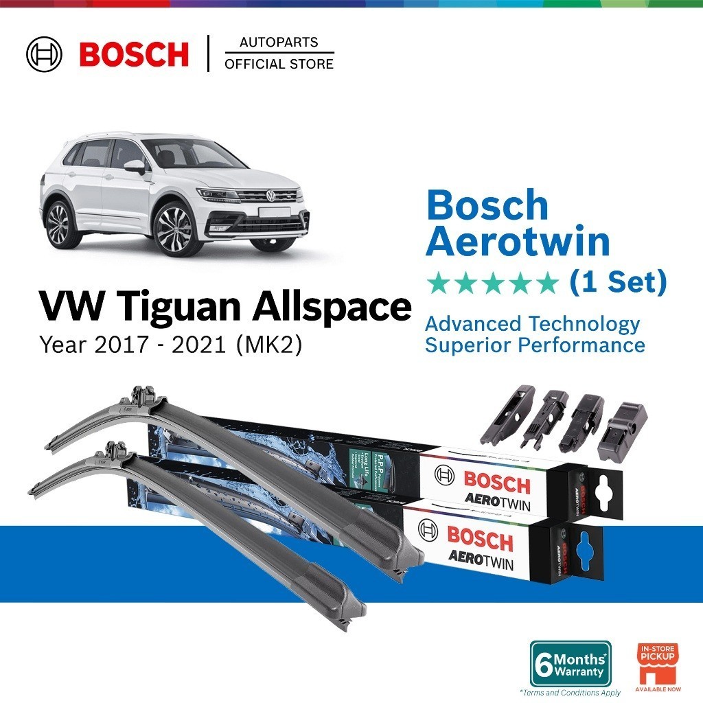 Bosch Aerotwin Plus Multi Clip Wiper Set for Volkswagen Tiguan Mk2 ...