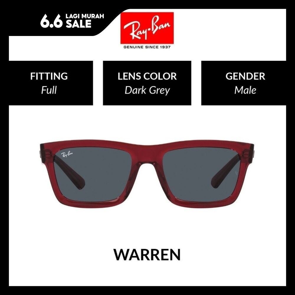 Ray-Ban Warren Male Full Fitting Sunglasses (57mm) RB4396F 667987 ...