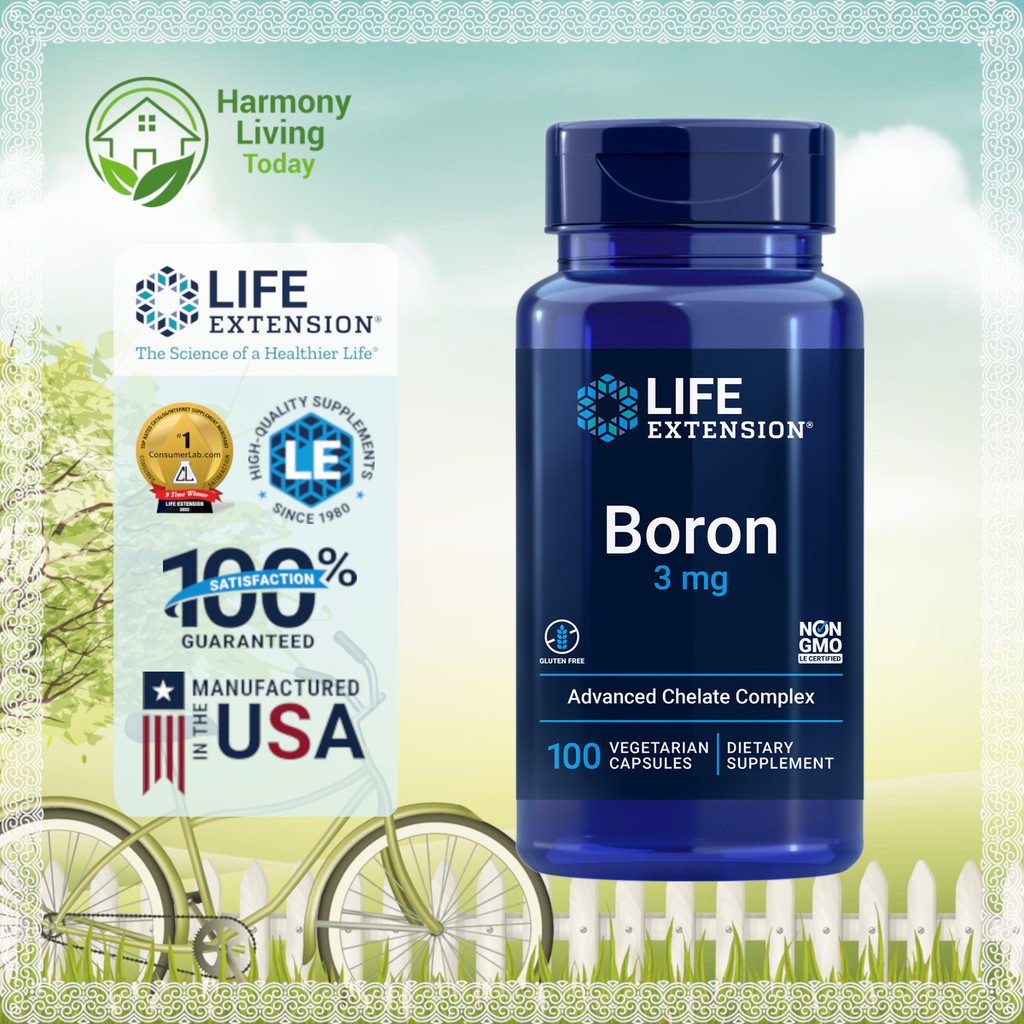 Boron 3 mg, 100 vegetarian capsules [Life Extension: Exp 03/27 ...
