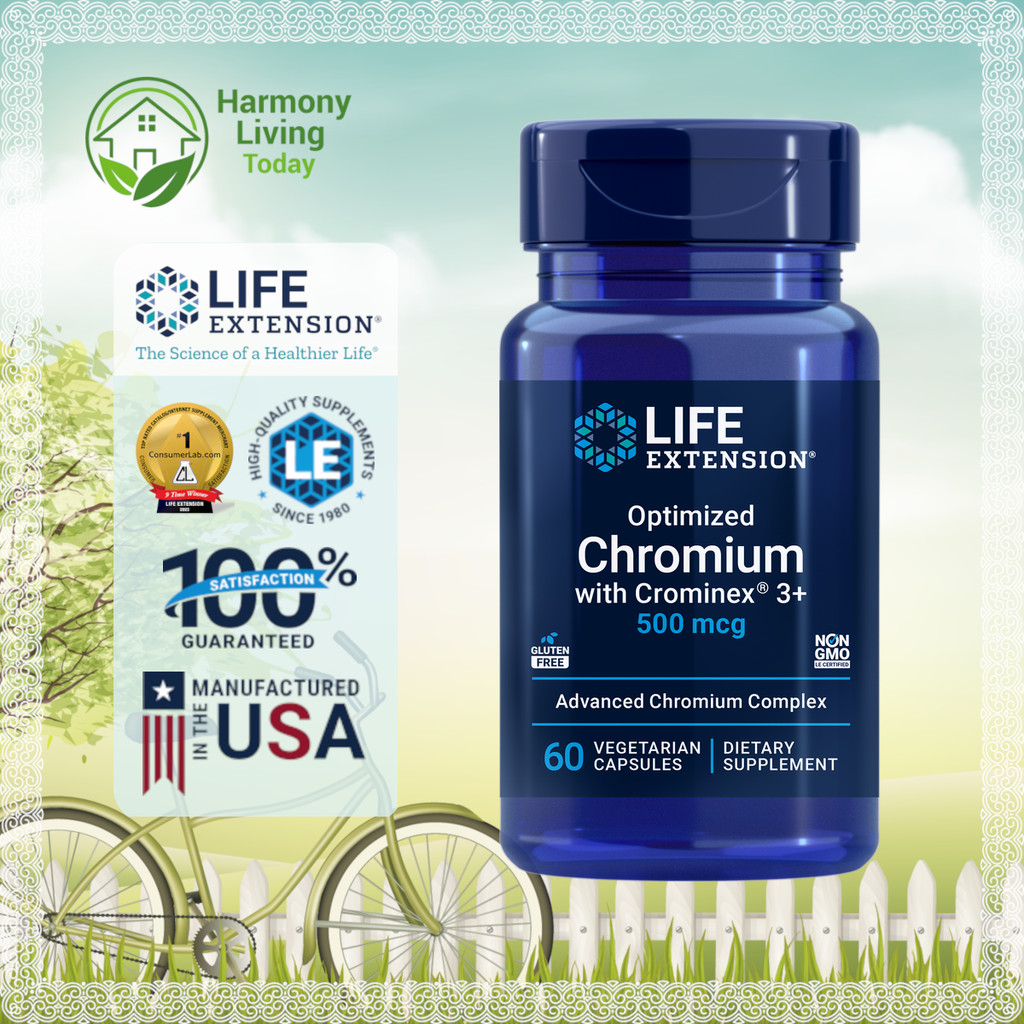 Optimized Chromium with Crominex® 3+, 500 mcg, 60 vegetarian capsules ...