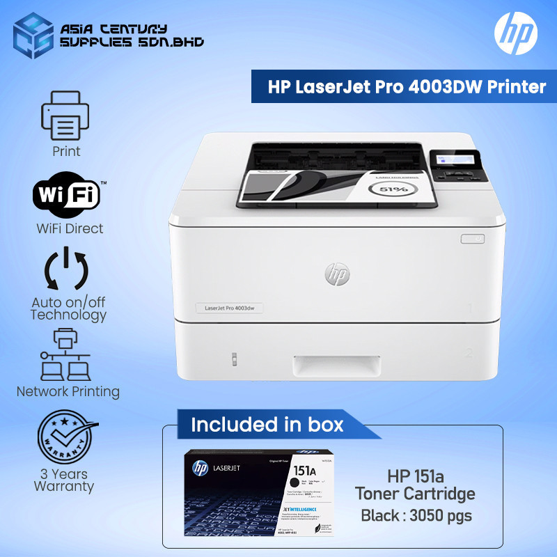 HP LaserJet Pro 4003dw Multi-function All In One Printer/Print Scan ...