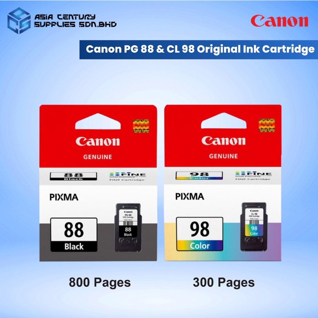 Canon PG-88 (21ML) CL-98 (15ML) Black / Color Original Ink Cartridge For Printer E500 E510 E600 ...