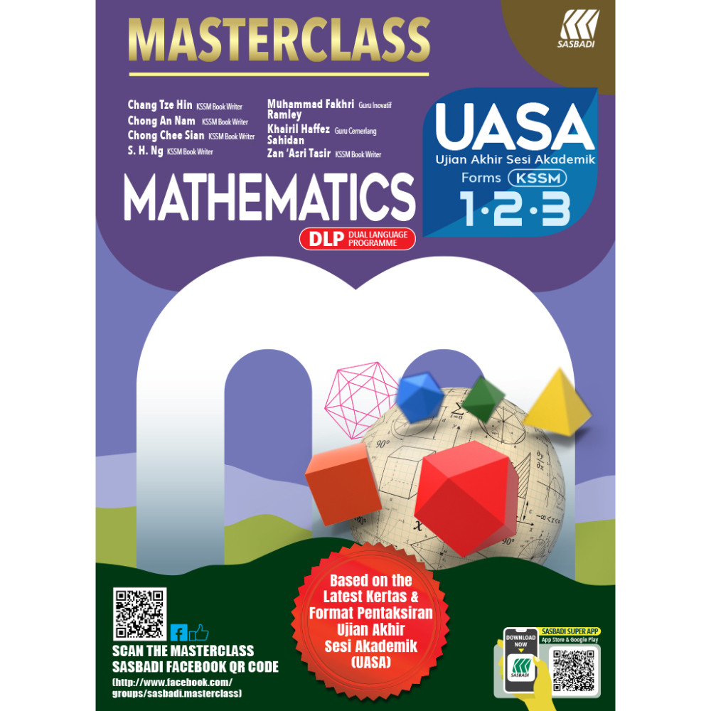 Sasbadi: Masterclass: Matematik + Mathematics: UASA: Tingkatan + Form 1 ...