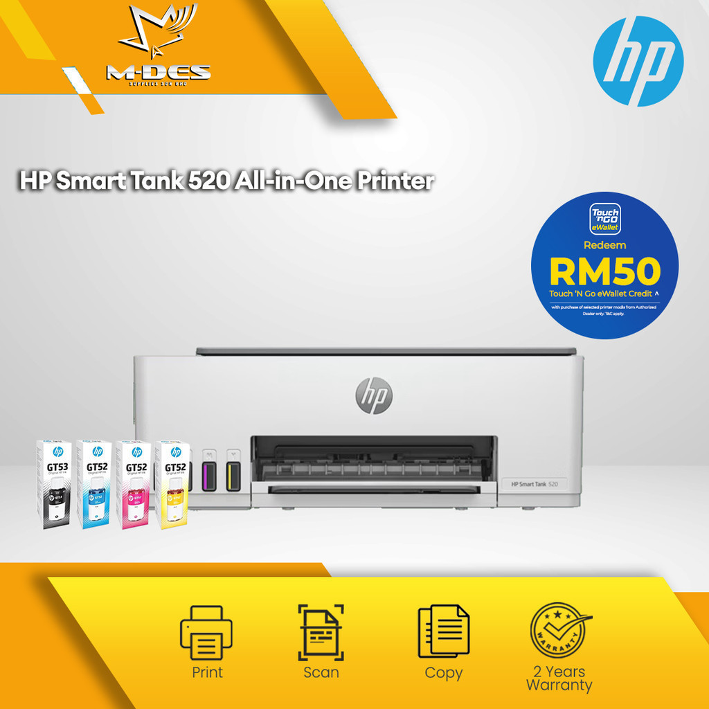 HP Smart Tank 520 All In One A4 Ink Tank Color Printer / Print Scan ...