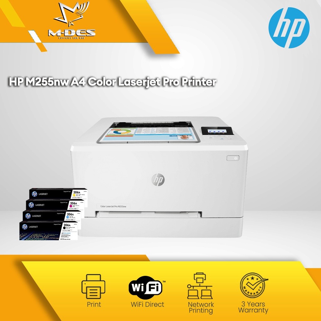 HP Color Laserjet M255NW Single Function A4 Color Laser Printer / Print ...
