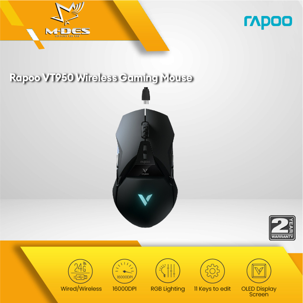Rapoo VT950 Wired/Wireless Gaming Mouse (BLACK) / Rapoo High Gaming House / Rapoo Gaming ...
