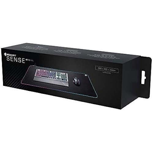 ROCCAT Gaming Mouse Pad Sense AIMO XXL Ultra Wide Large 900 x 400 3.5mm ...
