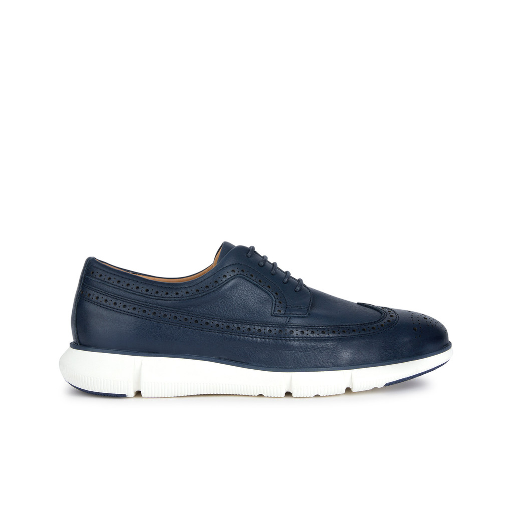 GEOX Men Adacter F Leather Lace Up Shoes - Navy U35B6B-00046-C4002S3 ...