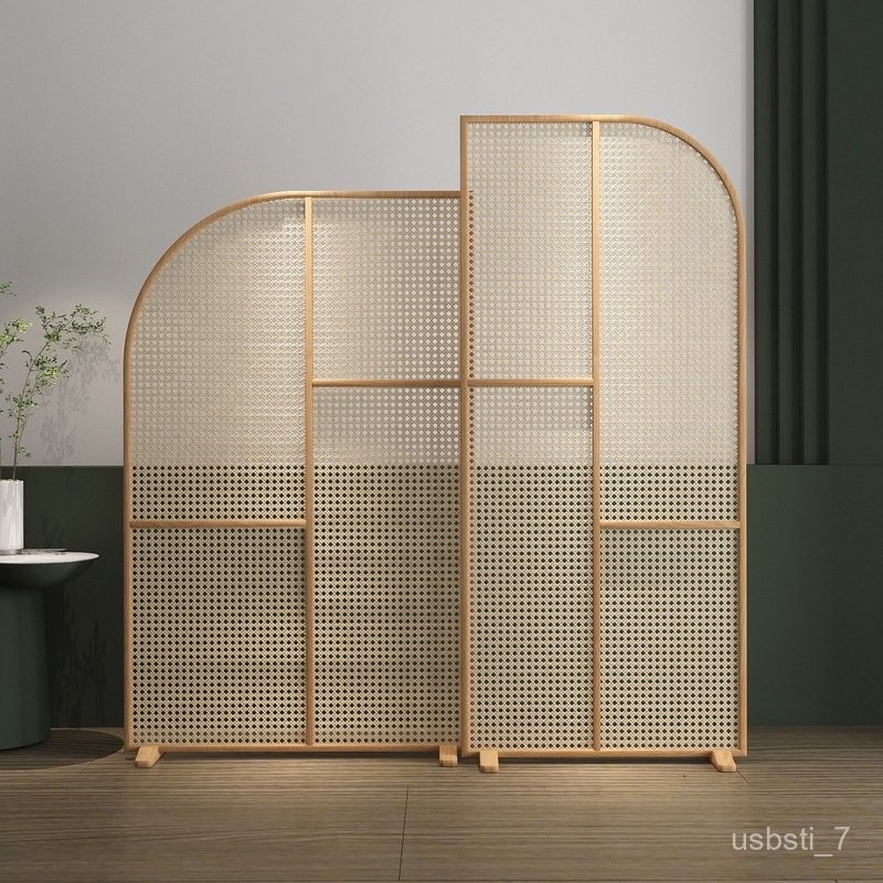 Contact seller/Japanese-Style Solid Wood Rattan Screen Movable Seat ...