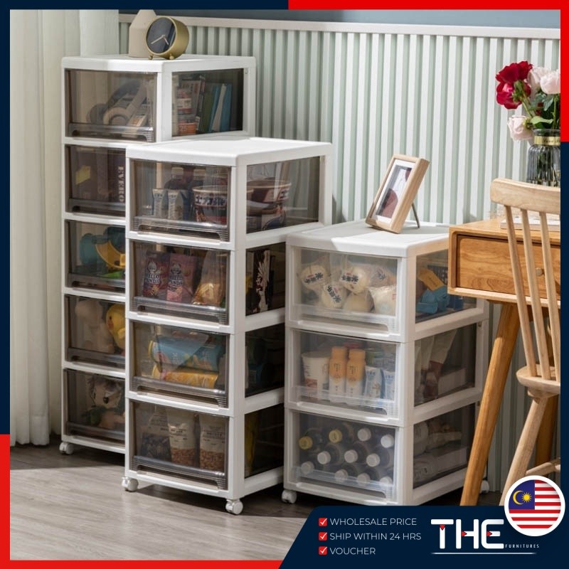 THE L36cm (3-5 Layers) Multipurpose Storage Trolley Moveable Storage ...