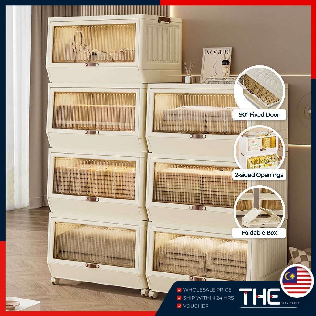 THE L42-66cm (1-3 Layers) Foldable Stackable Multipurpose Flip-Top ...