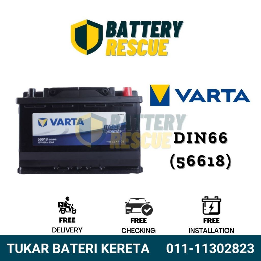[Installation Provided] DIN66L | DIN66 | 56618 | Varta Blue Dynamic MF Car Battery Bateri Kereta ...