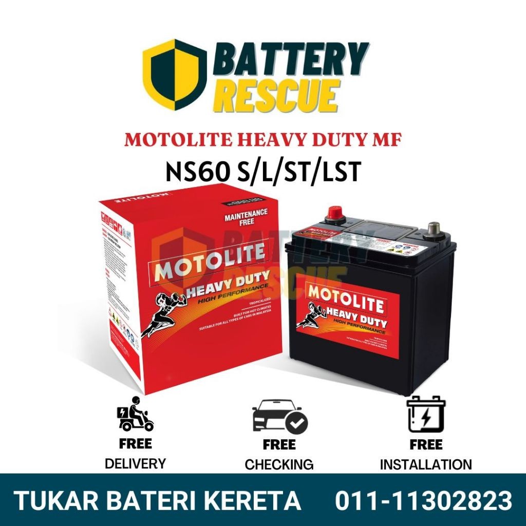 [Installation Available] NS60 | NS60S | NS60L | NS60LS | Motolite Heavy Duty MF Car Battery ...