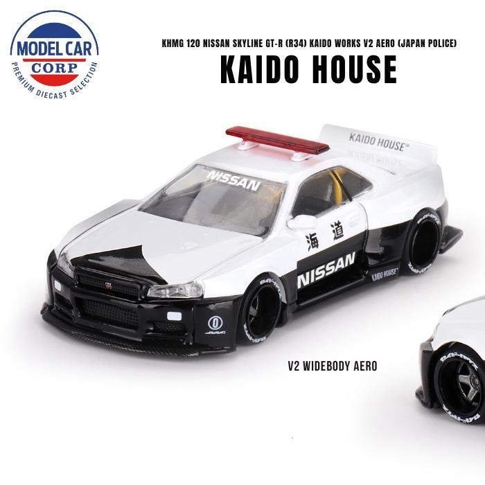 KAIDO HOUSE 1/64 Nissan Skyline GT-R R34 Kaido Works (V2 Aero) Police ...