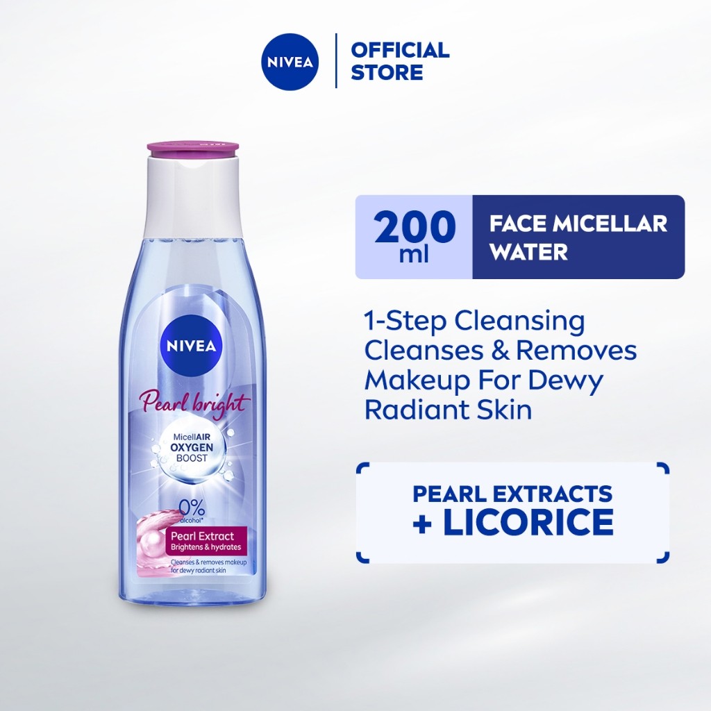 NIVEA Face Micellar Water Make Up Clear Pearl Bright Skincare Face Wash ...