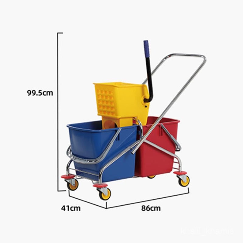 M/Double Barrel Water Squeezing Bucket Mop Bucket Squeeze Water Hand ...