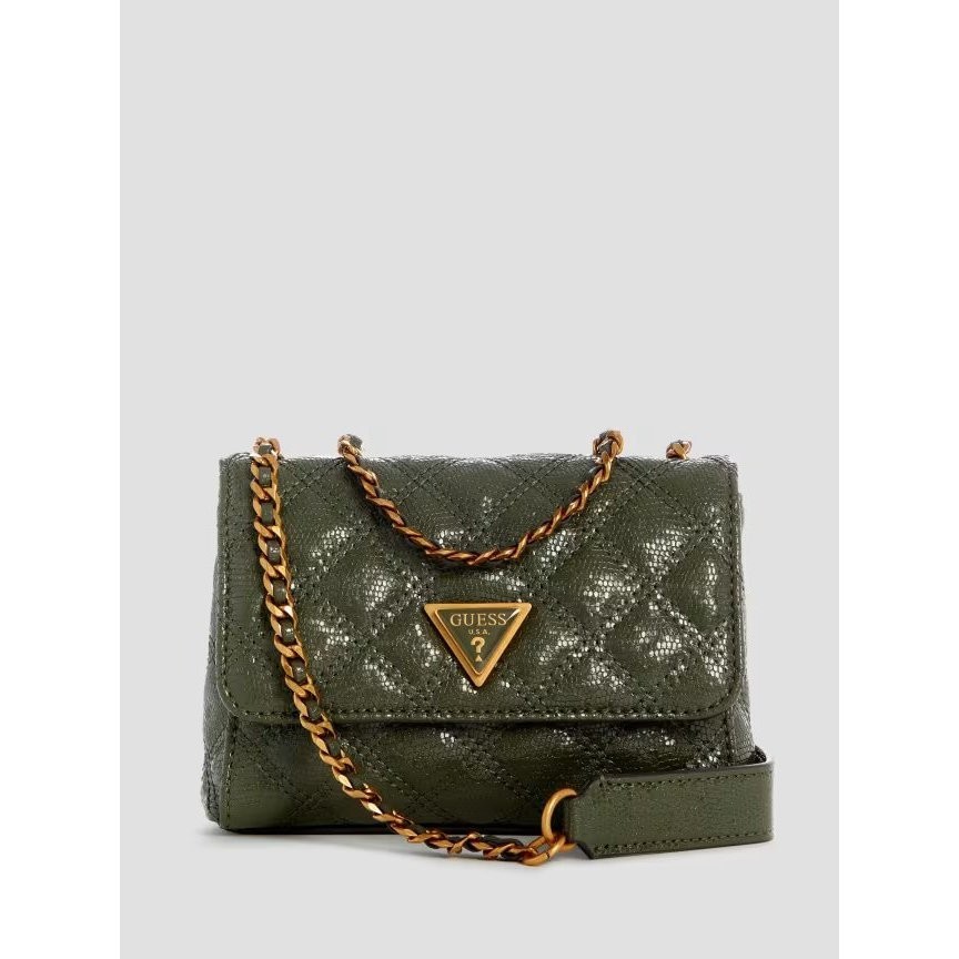 Guess Ladies Giully Mini 2 Compartment Convertible Flap Olive Colour ...