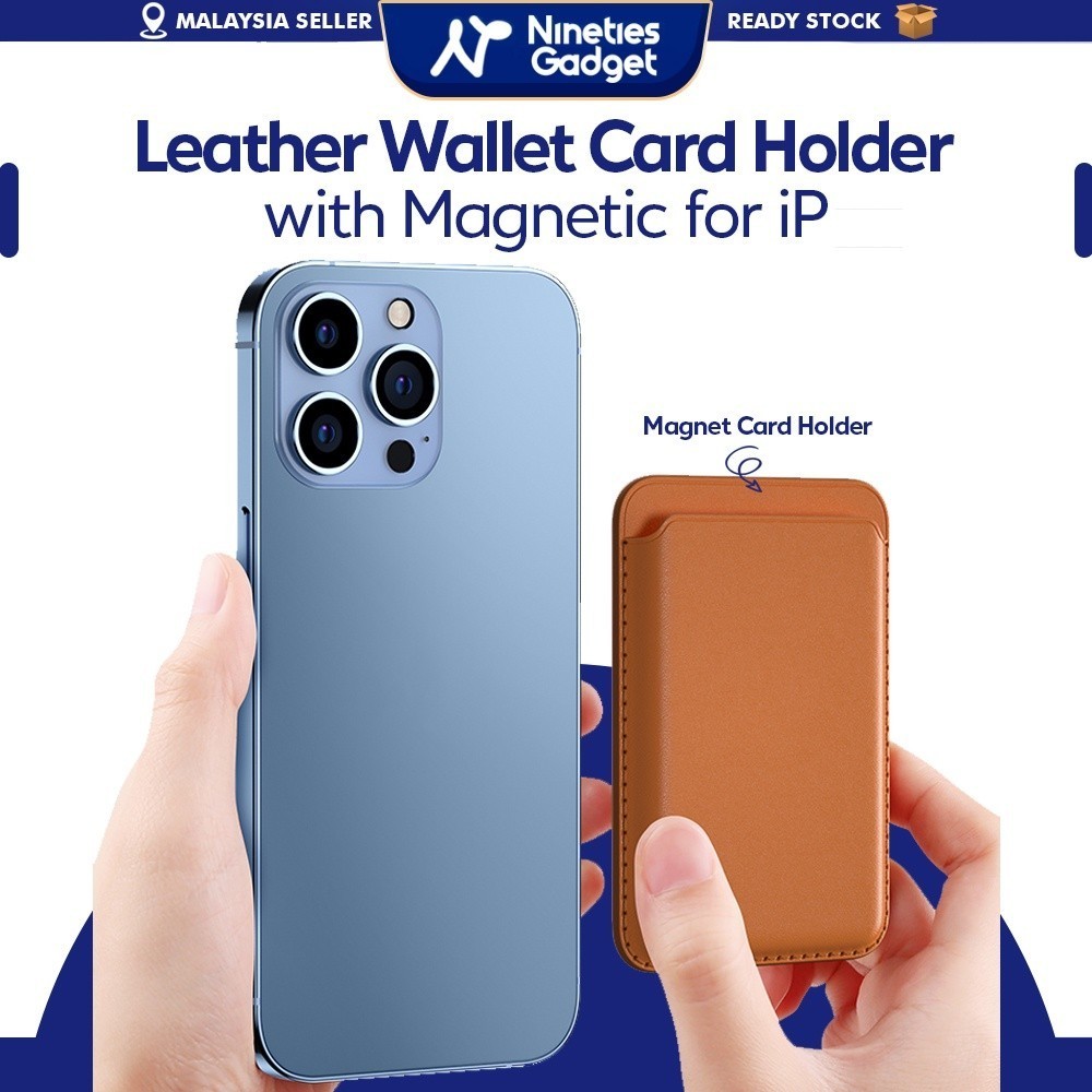 Premium Magnetic Leather Wallet Card Holder Pocket Case Pouch Magnet ...